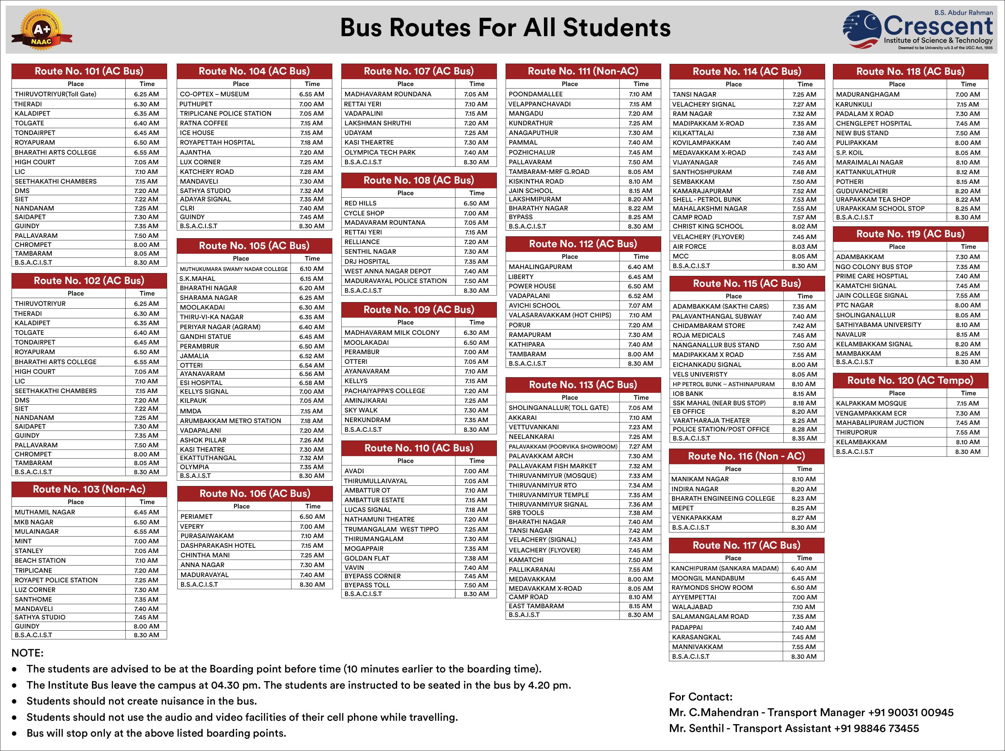 Transport Services | Crescent Education